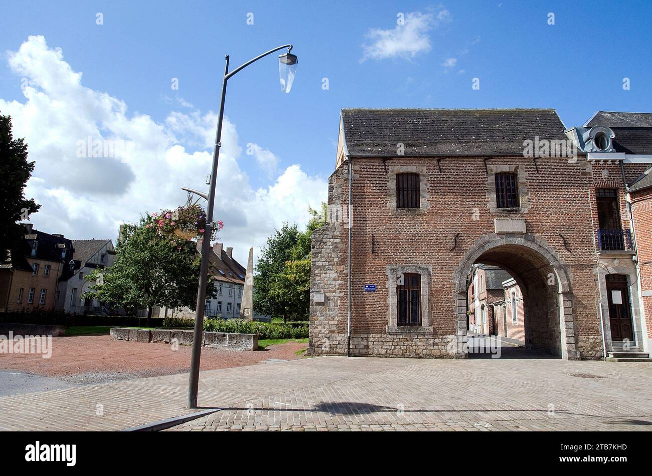 Le Quesnoy (northern France): the castle's former entrance, with an ...