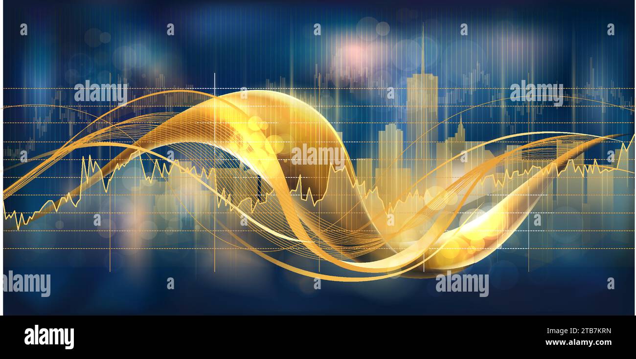 Abstract infographics on the background of a night city Stock Vector ...