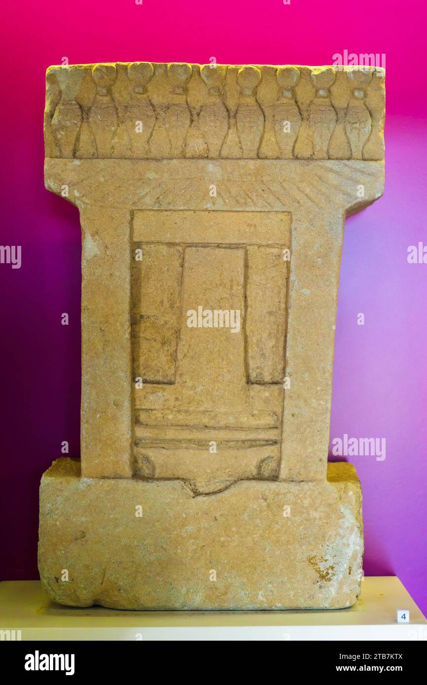Stele with snakes, winged sun and baetyl on the altar second half 6th ...