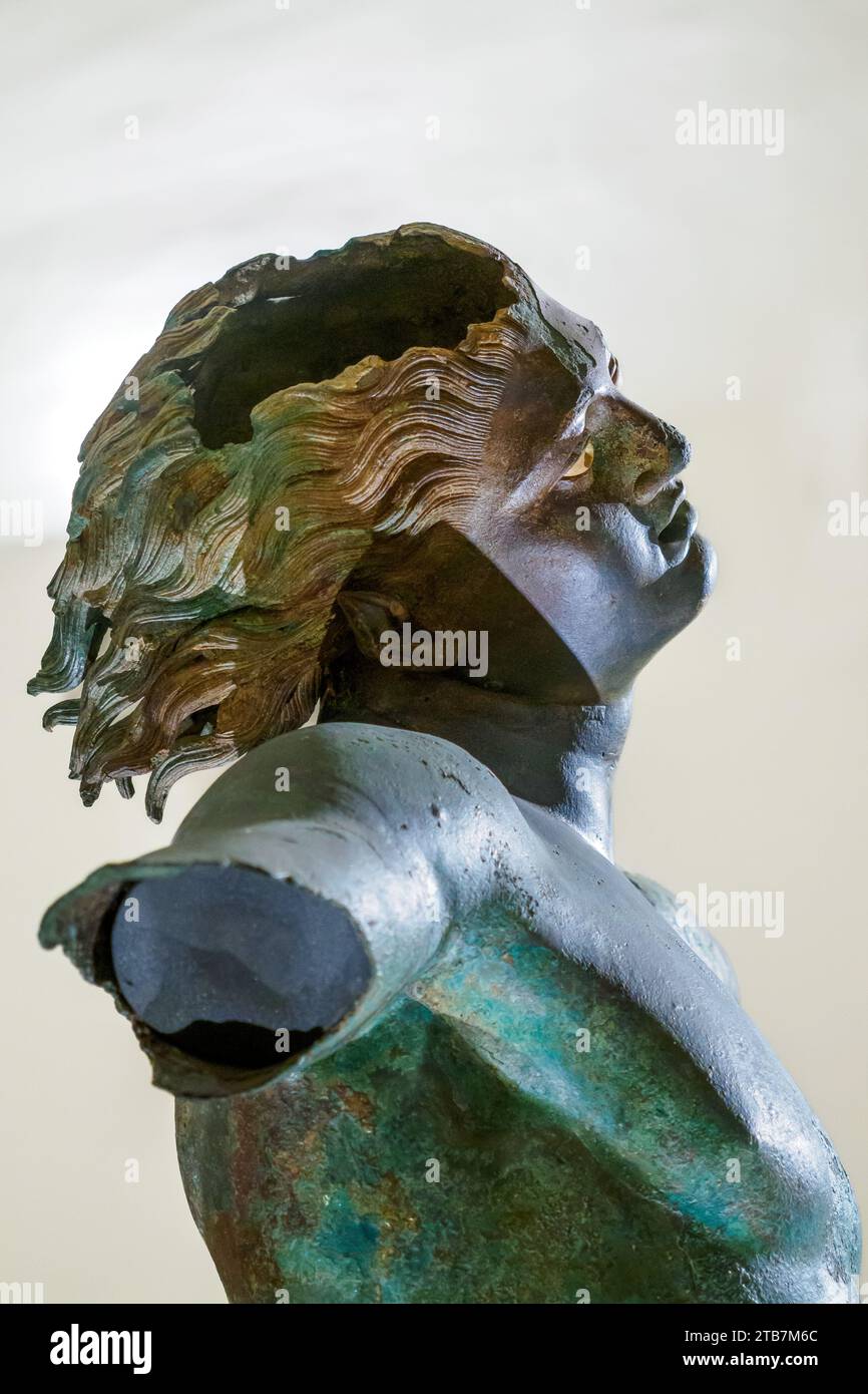 The bronze statue of the dancing satyr in the Dancing Satyr Museum of ...