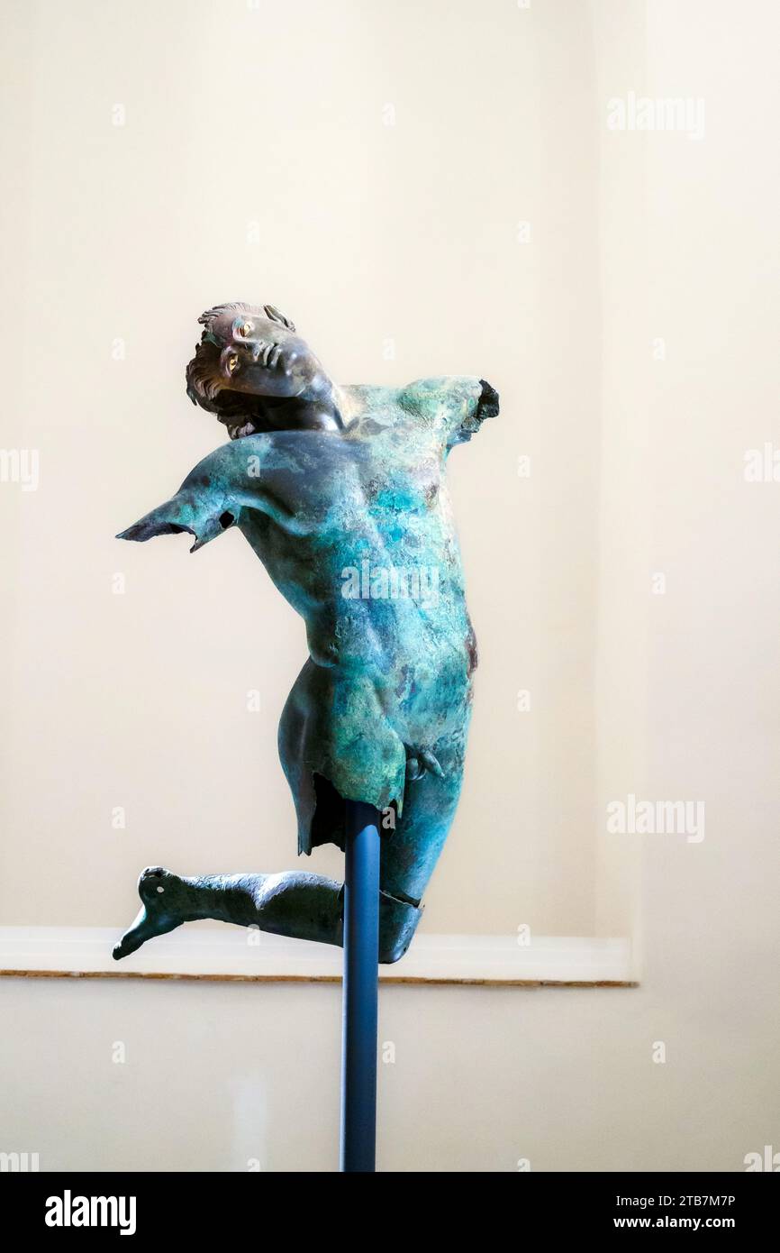 The bronze statue of the dancing satyr in the Dancing Satyr Museum of Mazara del Vallo - Sicily ...