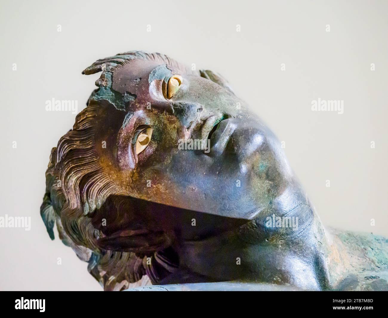 Detail of the bronze statue of the dancing satyr in the Dancing Satyr ...