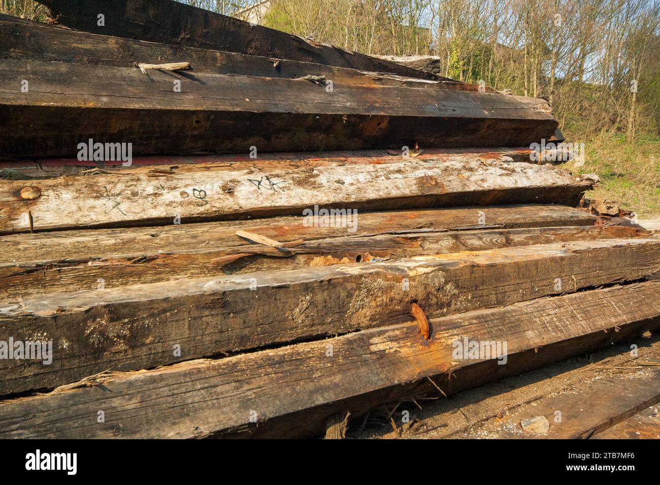 old distressed weathered timber studies Stock Photo - Alamy