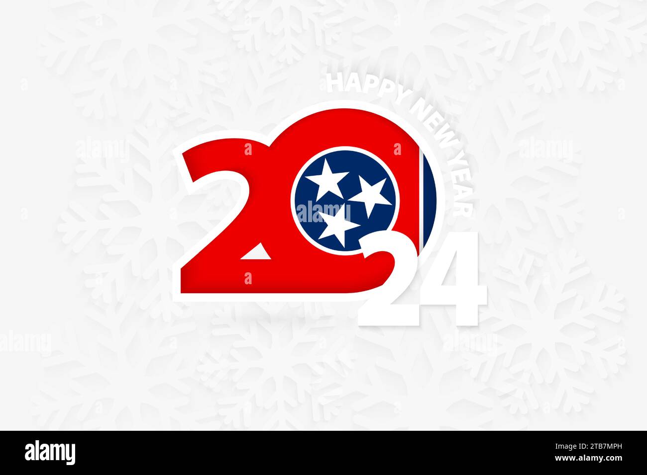 New Year 2024 for Tennessee on snowflake background. Greeting Tennessee ...