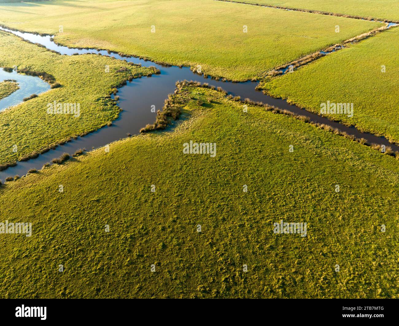 Soullans (north-western France): aerial view of the “Marais breton ...