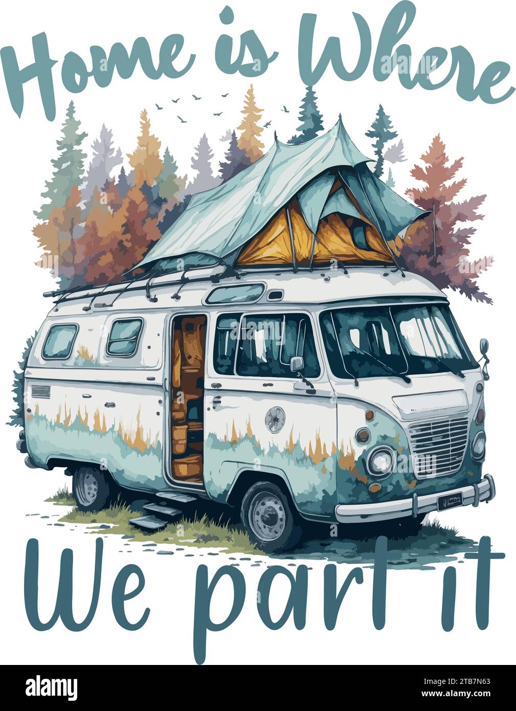 Happy van life motorhome,caravan,camper,camping car,travel van Stock ...