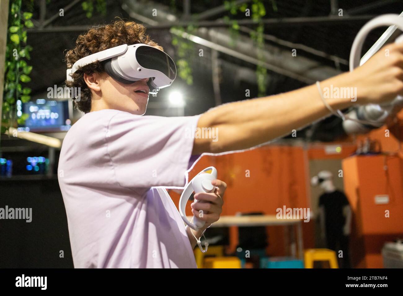 Person fully engaged in immersive hi-res stock photography and images - Alamy