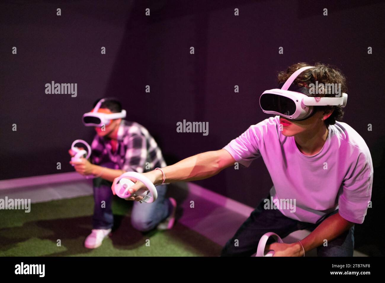 Two friends stand immersed hi-res stock photography and images - Alamy