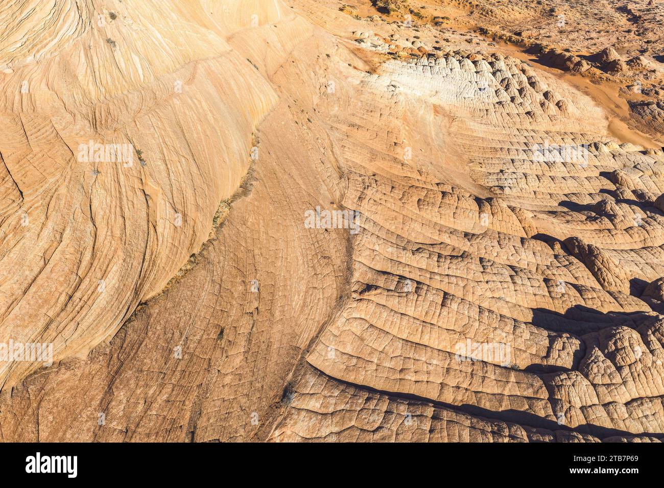 An aerial shot capturing the intricate patterns and textures formed by ...