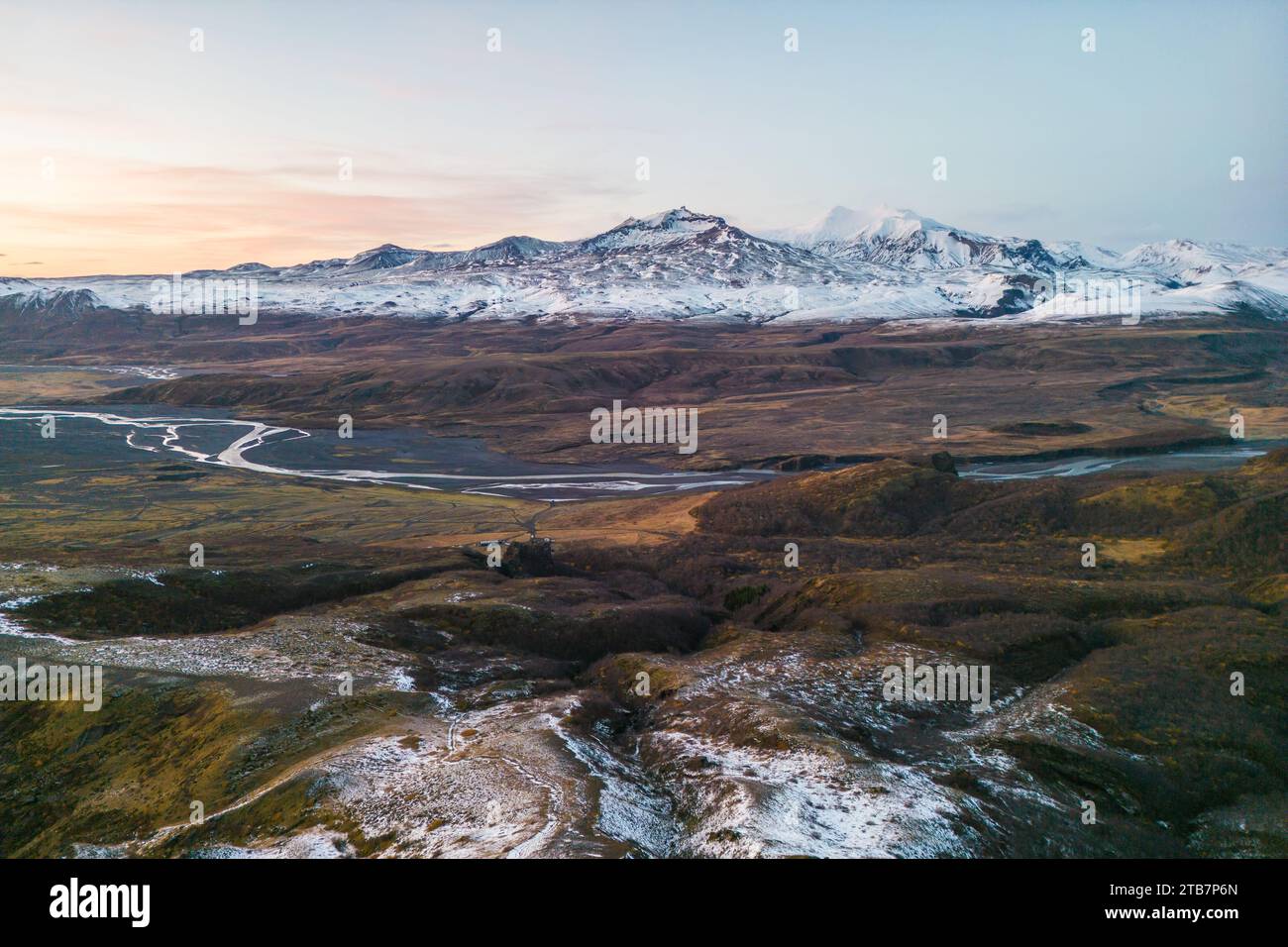 An aerial view of Thorsmork, showcasing the vast, serene landscapes of ...