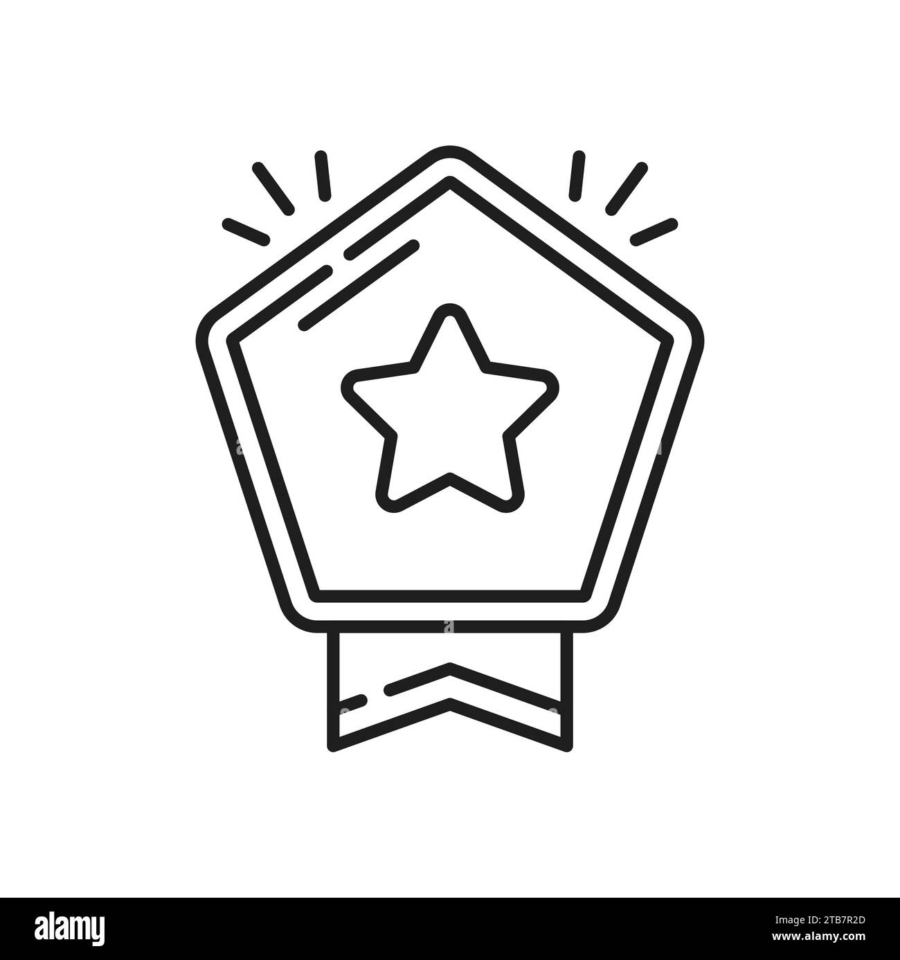 Star bonus reward badge, special prize award isolated outline icon ...