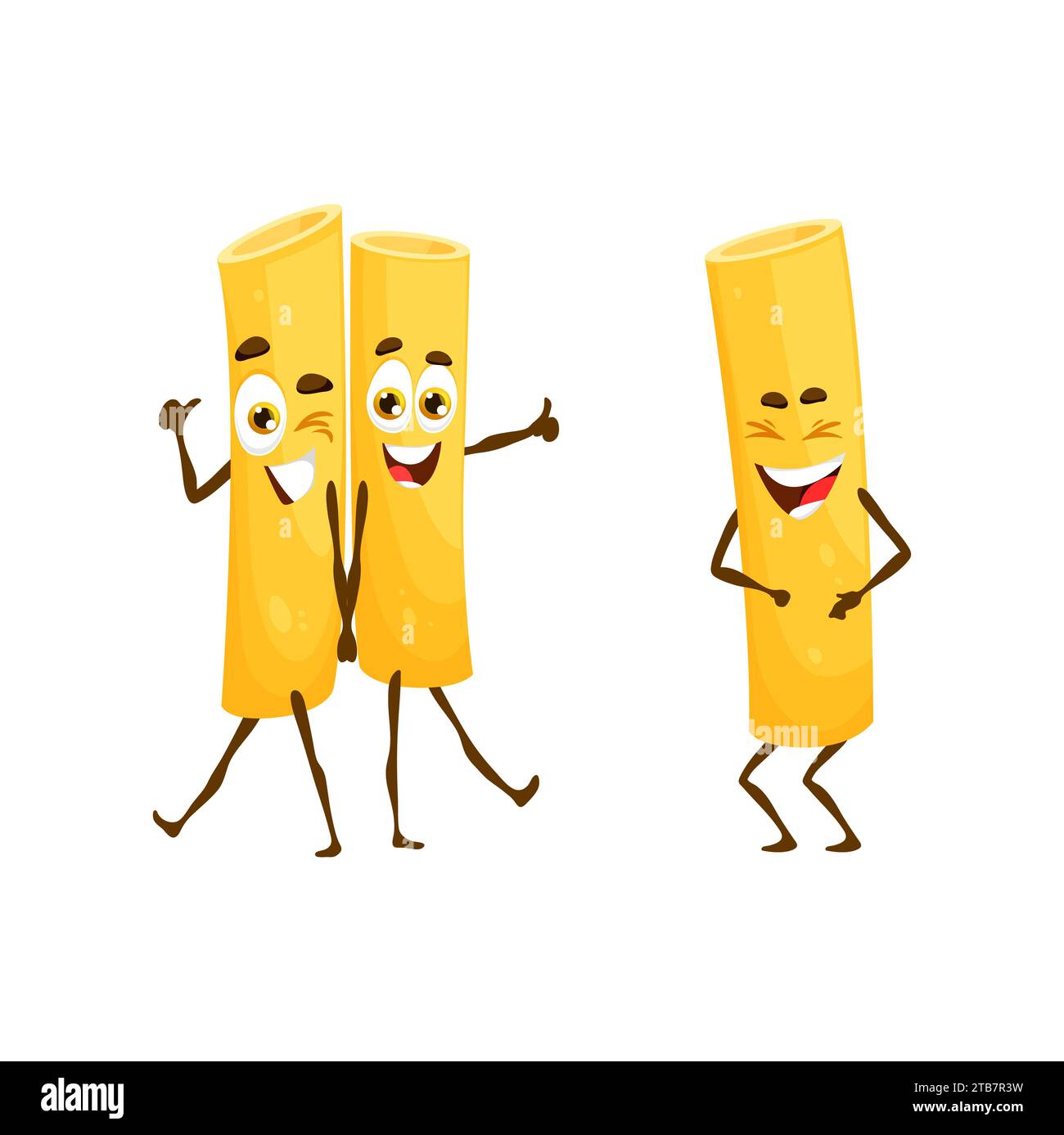 Cartoon ziti Italian pasta cheerful character. Italian cuisine gourmet ...