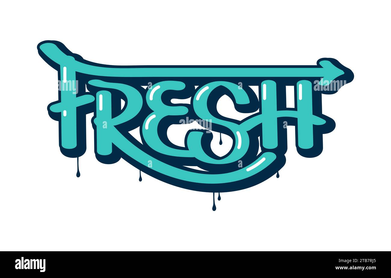 Fresh graffiti, street art style word, urban text lettering in paint ...