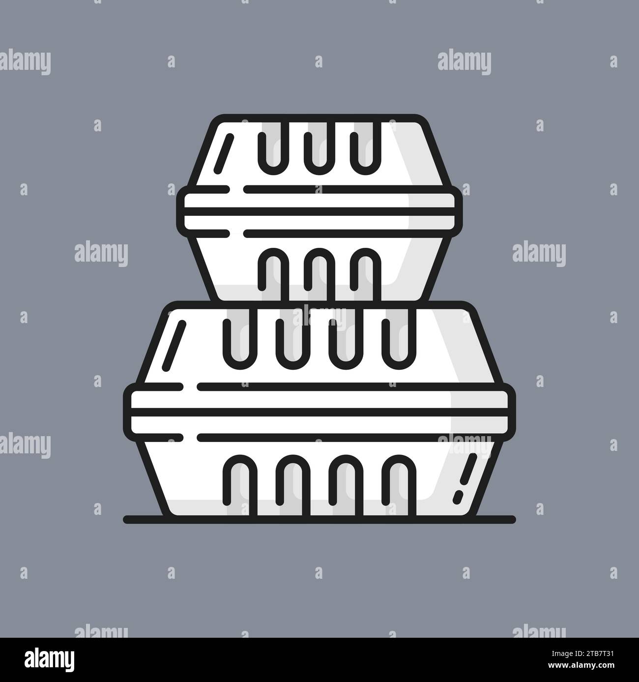 Paper or plastic food containers for fastfood delivery isolated color ...