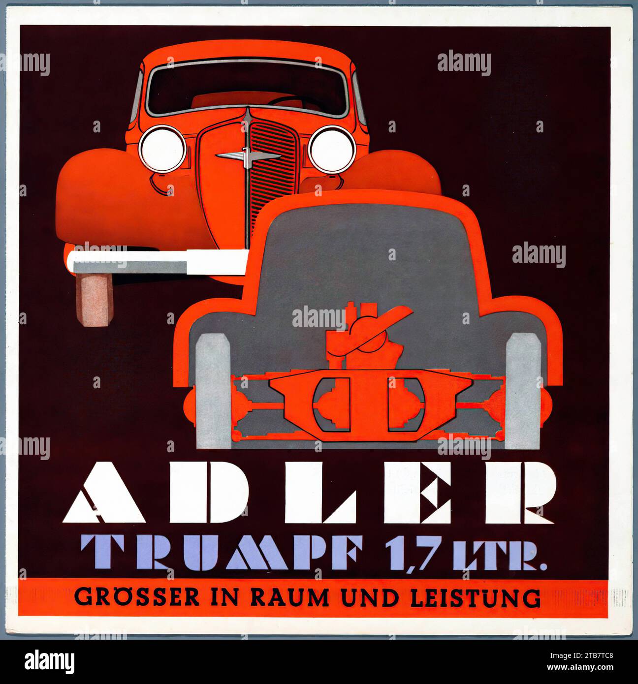 1937 Adler Trumpf 1.7 Liter - - Vintage car advertising Stock Photo - Alamy