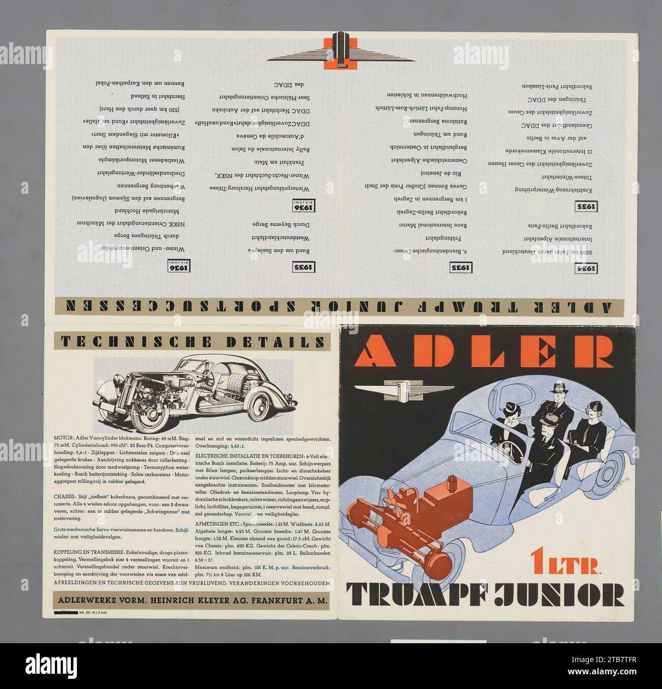 1937 Adler Trumpf Junior 1-Liter - Vintage car advertising Stock Photo ...