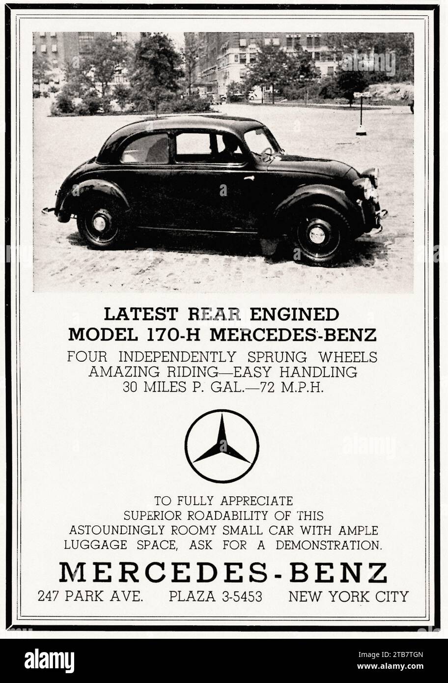 1937 Mercedes-Benz 170H Sedan - Vintage car advertising Stock Photo - Alamy