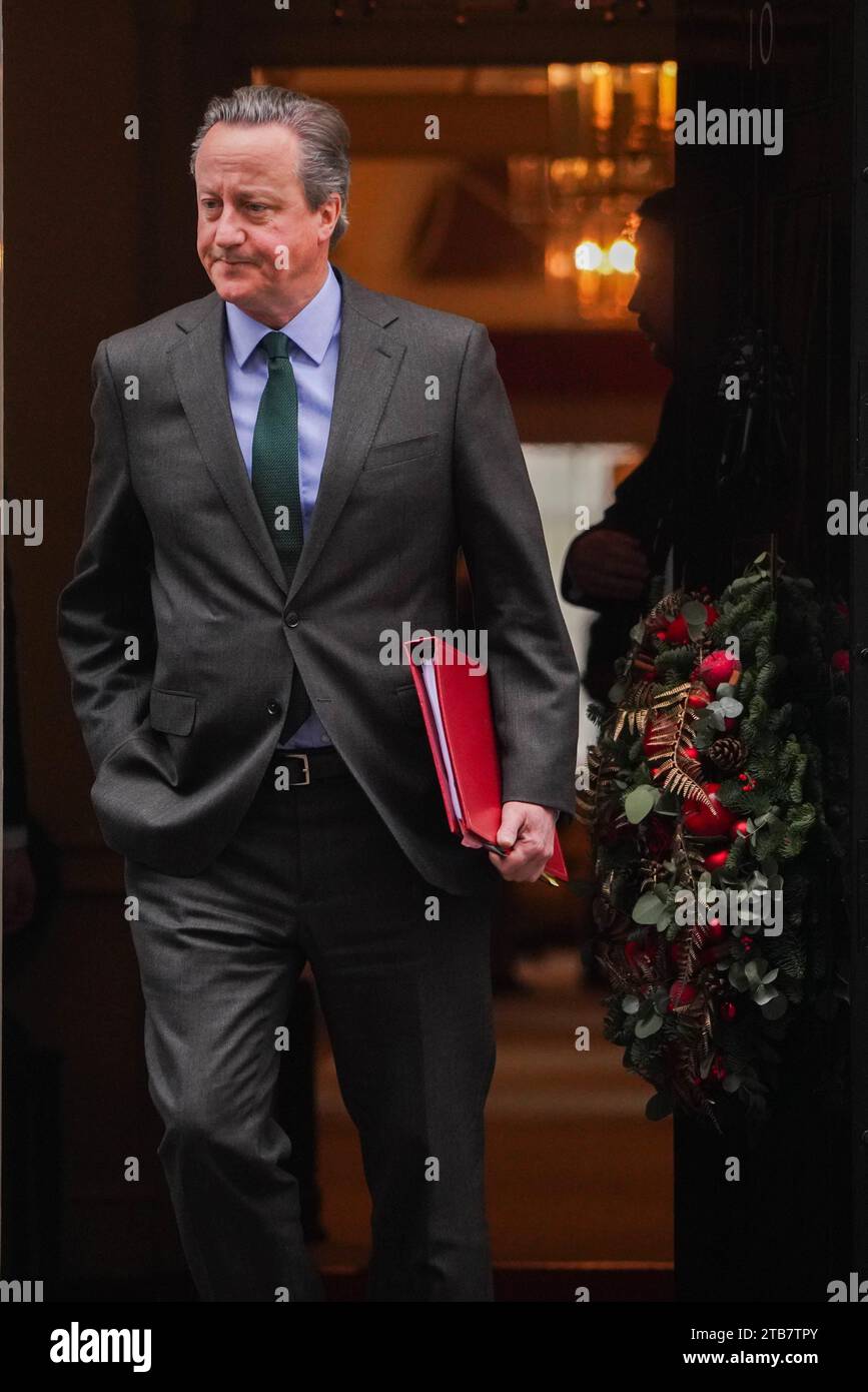 London UK. 5 December 2023. David Cameron, Lord Cameron of Chipping ...