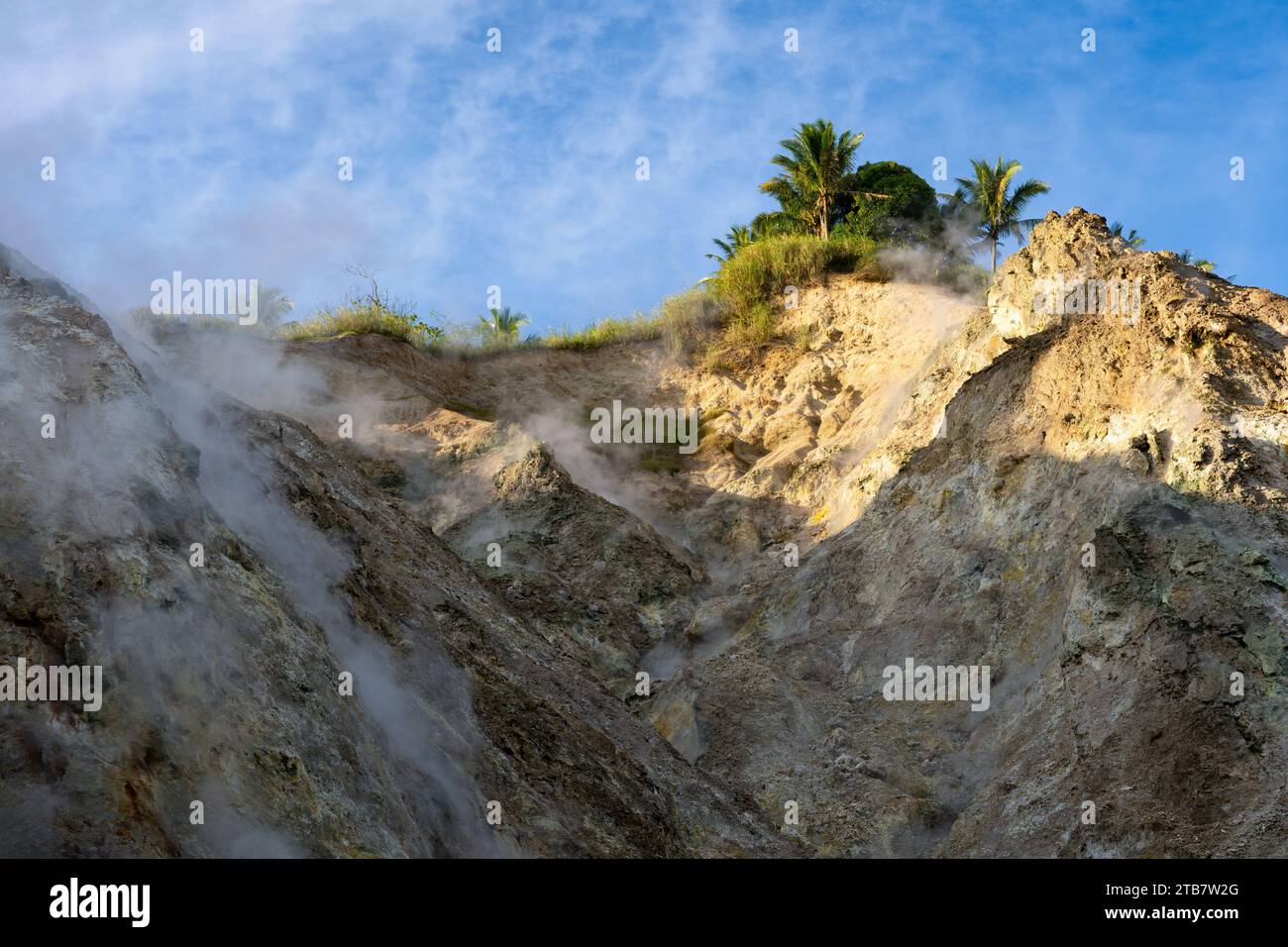 A majestic mountain scene of Sulfur Vents, Negros Oriental, Philippines ...