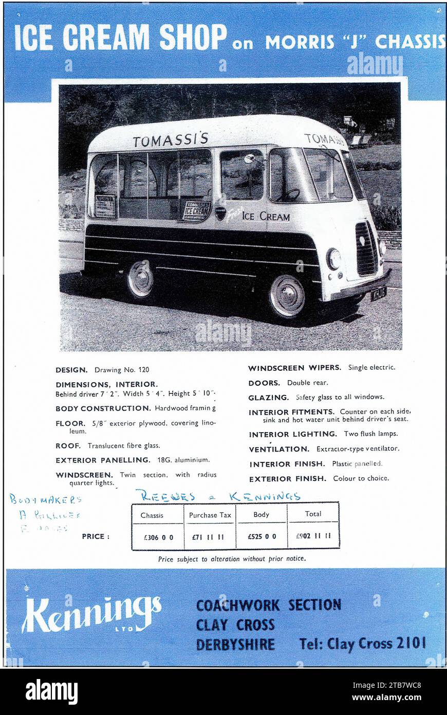 Morris J Ice Cream Van by Kennings - Vintage car picture Stock Photo ...