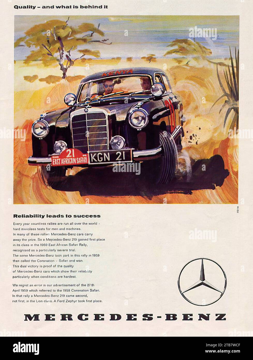 Mercedes-Benz Ponton 1960 - - Vintage car advertising Stock Photo - Alamy