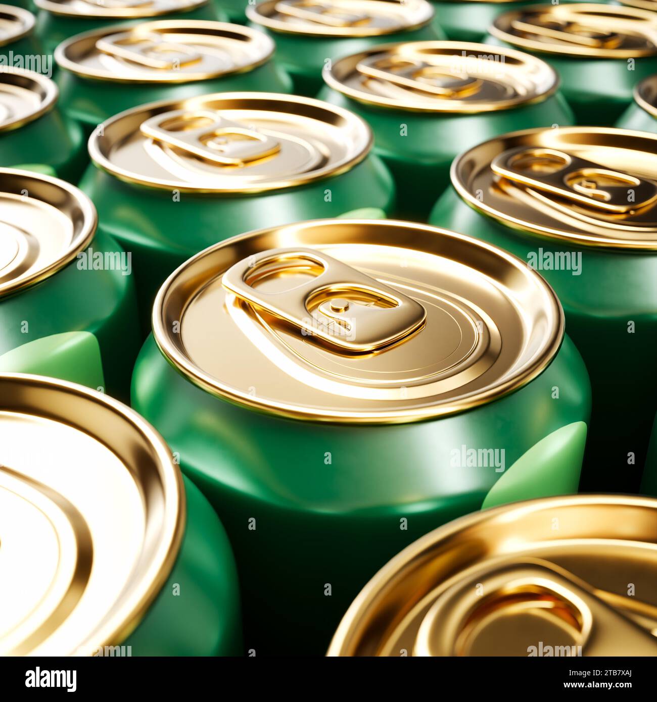 A detailed photograph exhibits a group of shiny golden aluminum ...