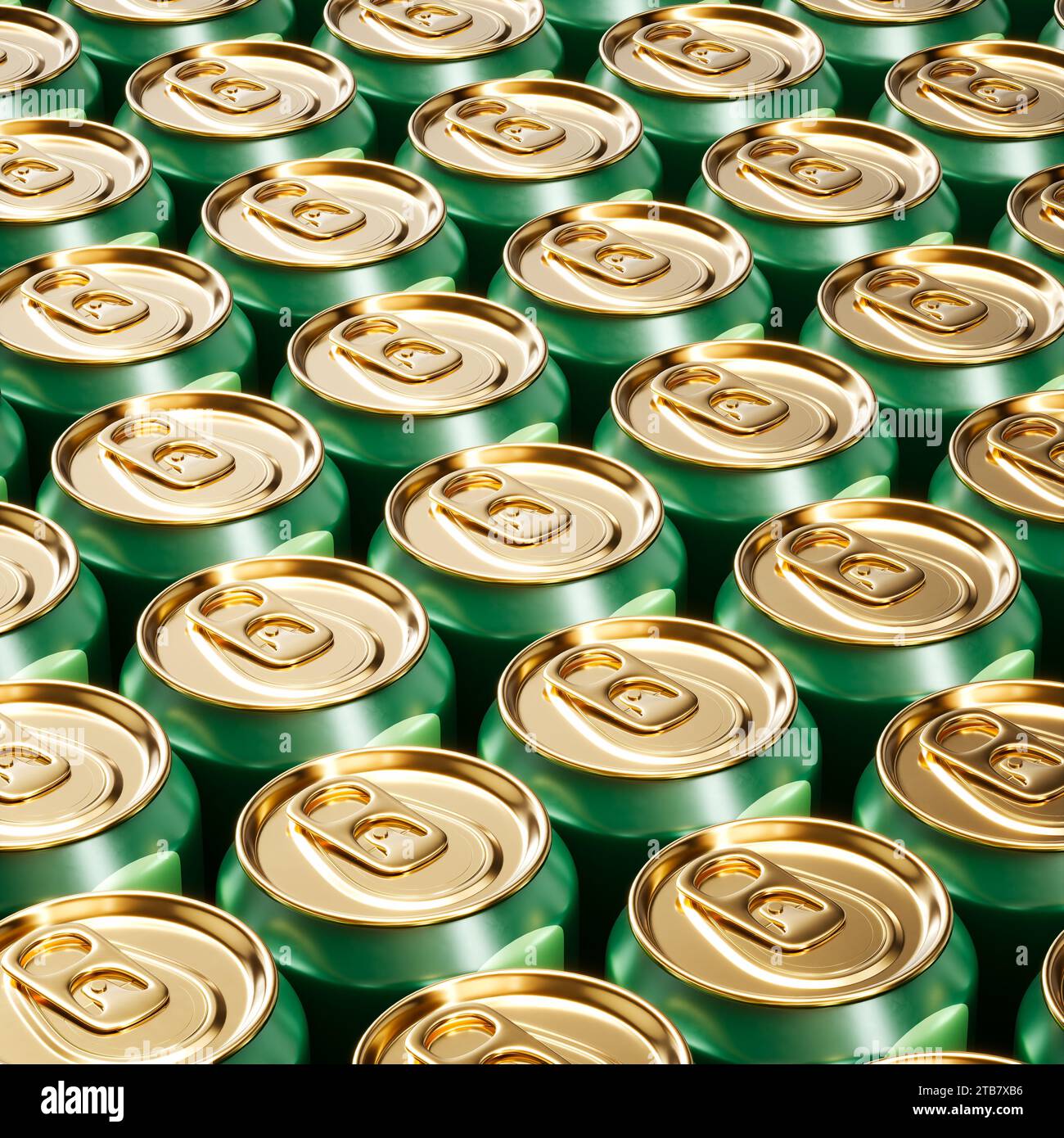 Overhead view capturing a seamless pattern of numerous aluminum ...