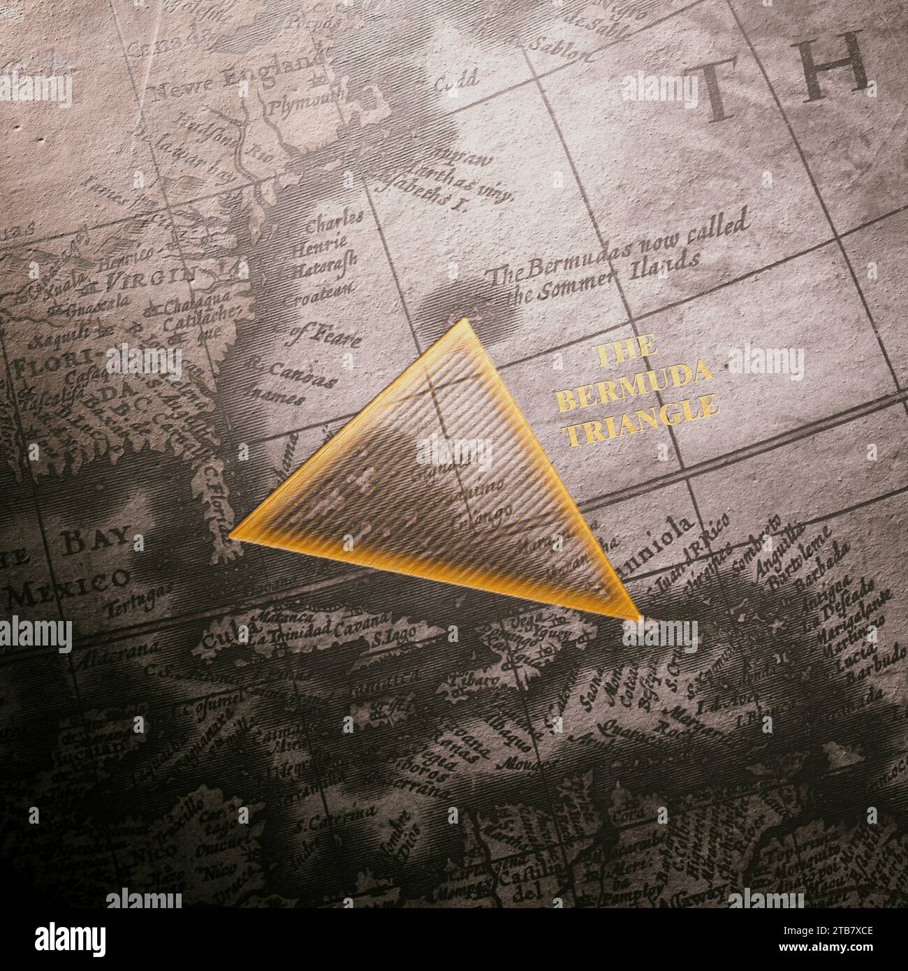 A meticulously detailed old map featuring the Atlantic Ocean ...