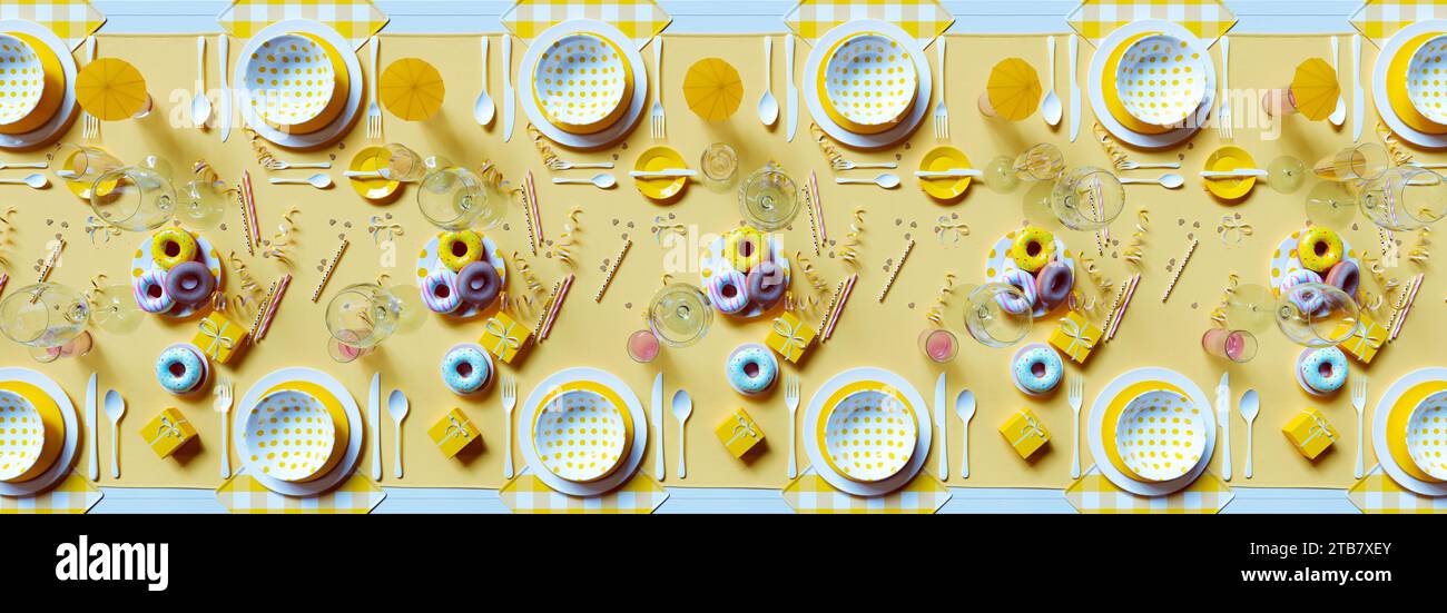 Elegantly set gala table adorned in a vivid yellow color scheme ...