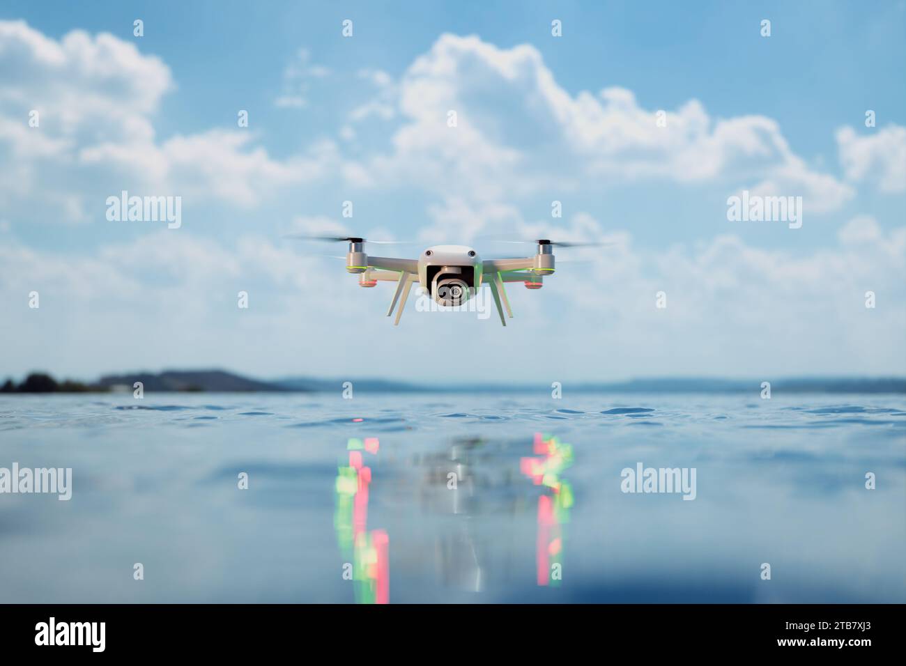 Capturing the serenity of nature, this drone hovers effortlessly over ...