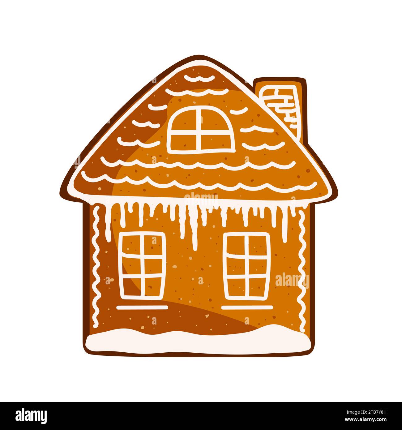 Gingerbread cookie house in cartoon style. Holiday winter symbol ...