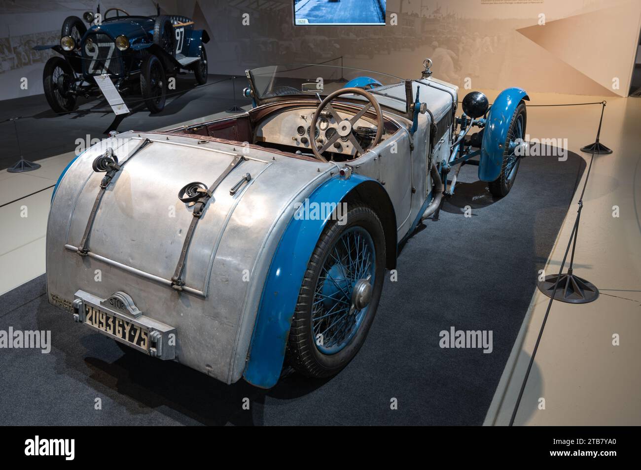 Rear view of the historic 1927 Gephi Tracta racing car with engine and ...