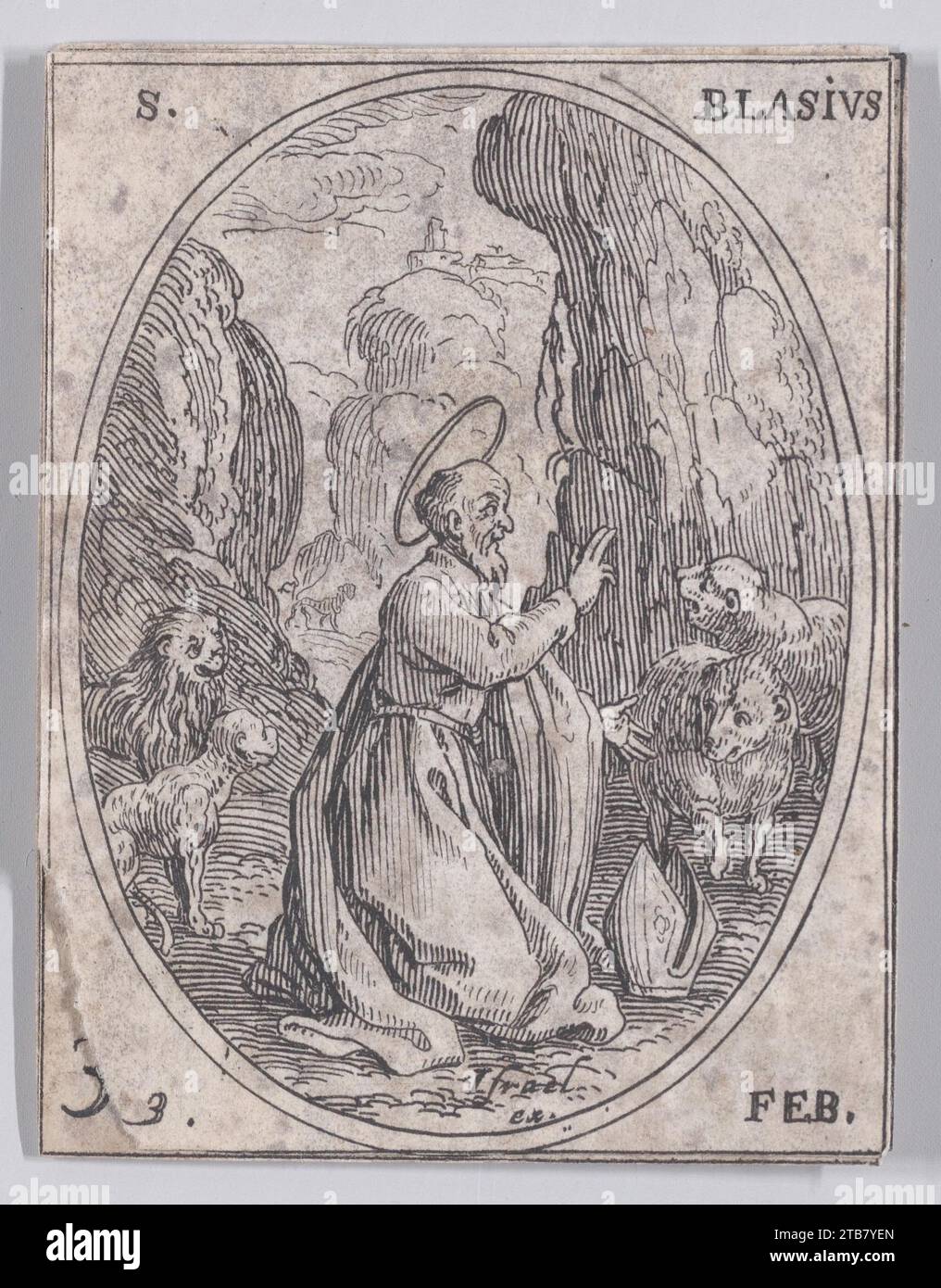 St. Blaise, February 3rd, from "Les Images De Tous Les Saincts et ...