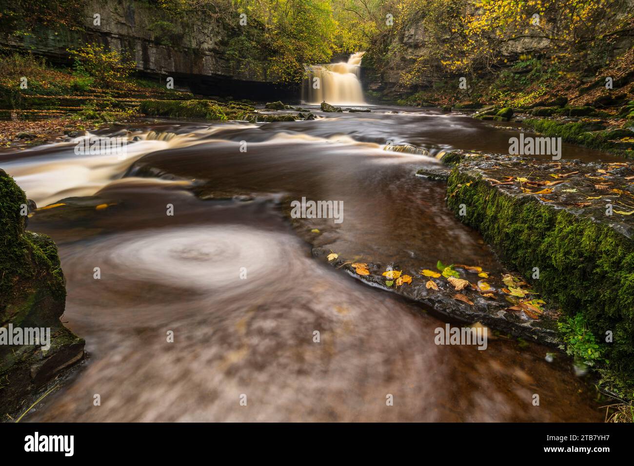 Cauldron Falls waterfall in the Yorkshire Dales National Park, West ...