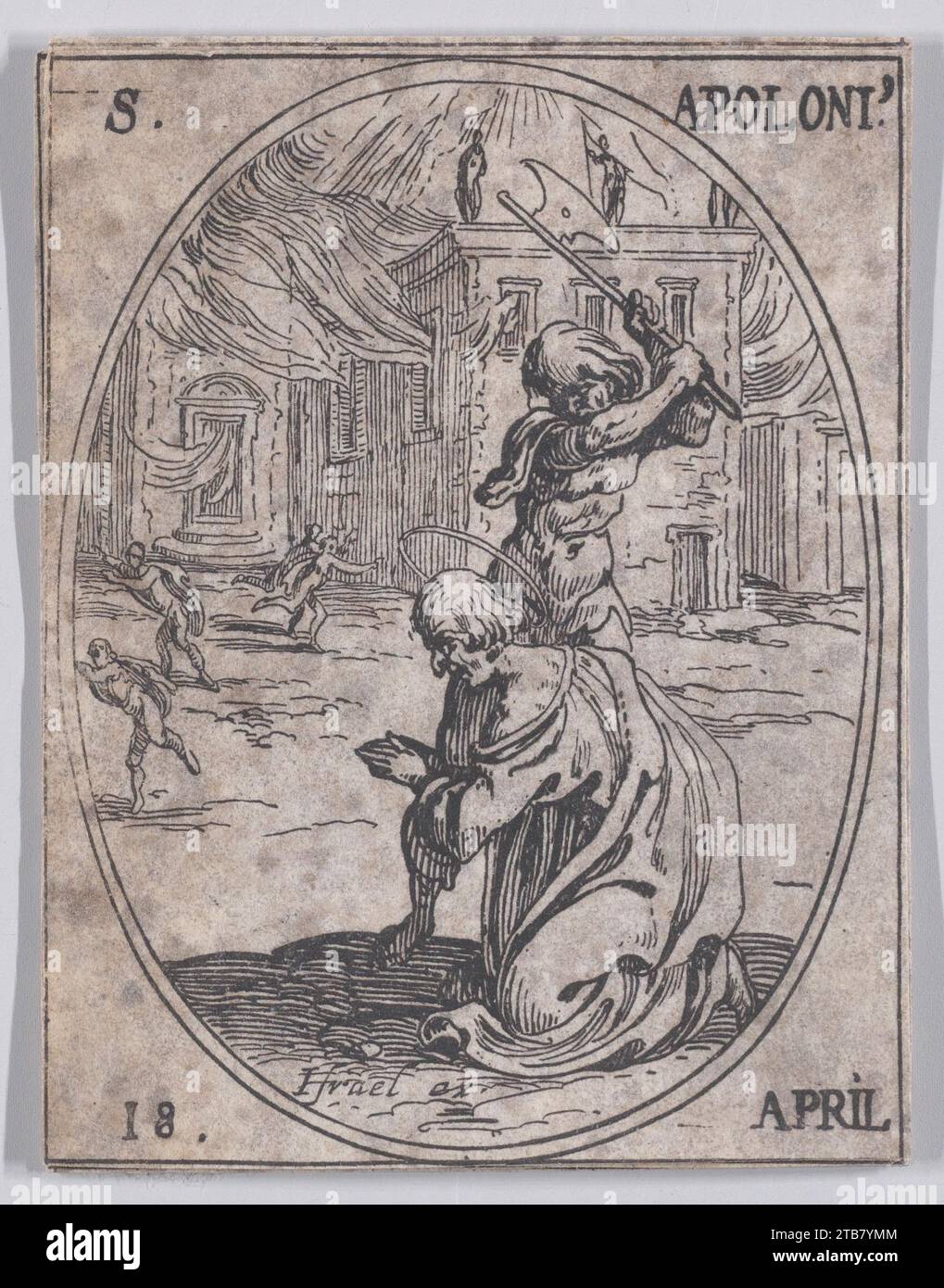 St. Apollonius, April 18th, from "Les Images De Tous Les Saincts et ...