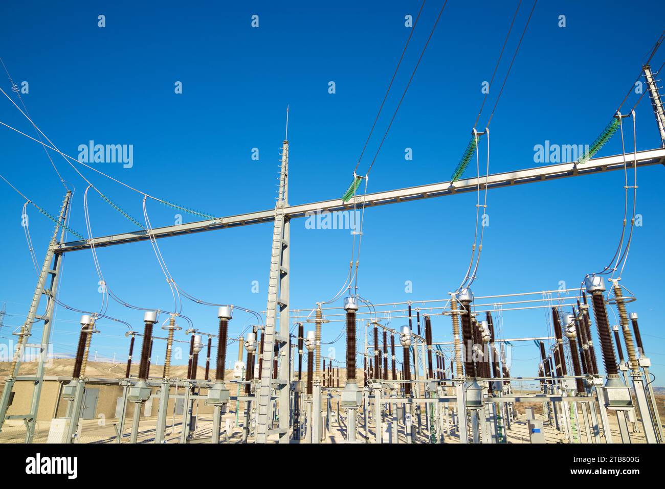 Electrical substation for energy distribution in Zaragoza, Spain Stock ...