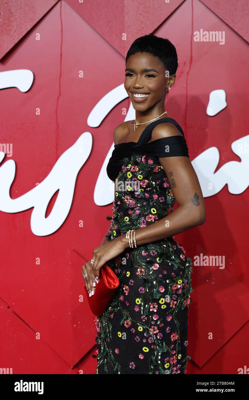 London, UK. December 4th, 2023. Model Eva Apio arriving at the Fashion ...