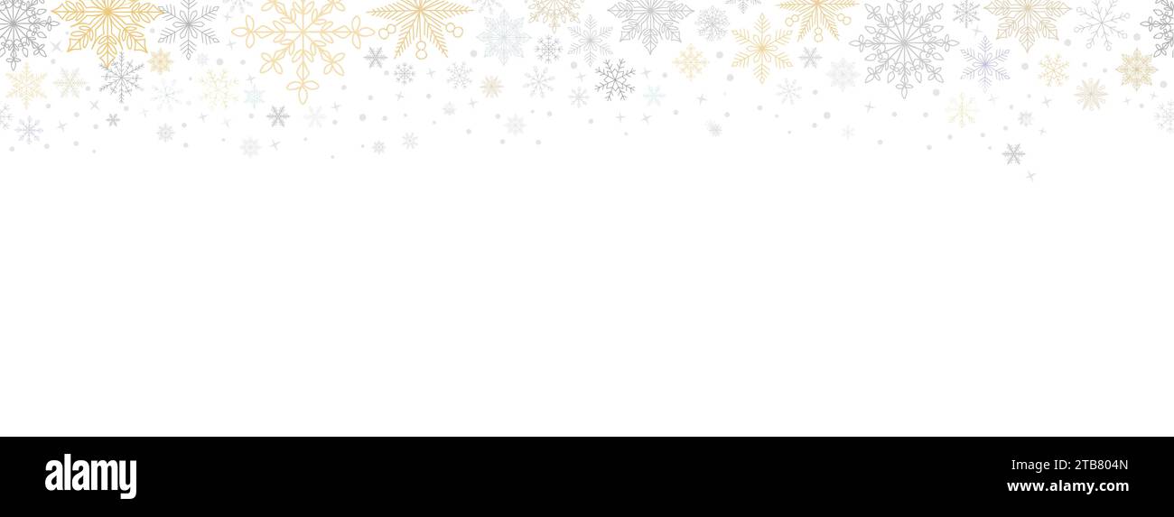 Winter seamless snowflake Border vector on white Stock Vector Image & Art - Alamy