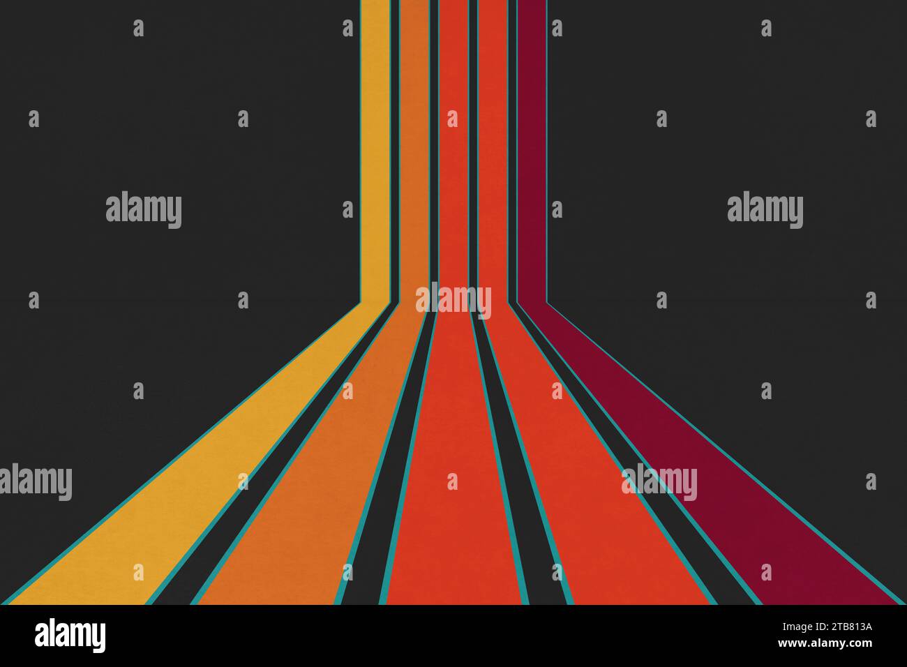 Retro style gradient perspective strips background wallpaper Stock ...