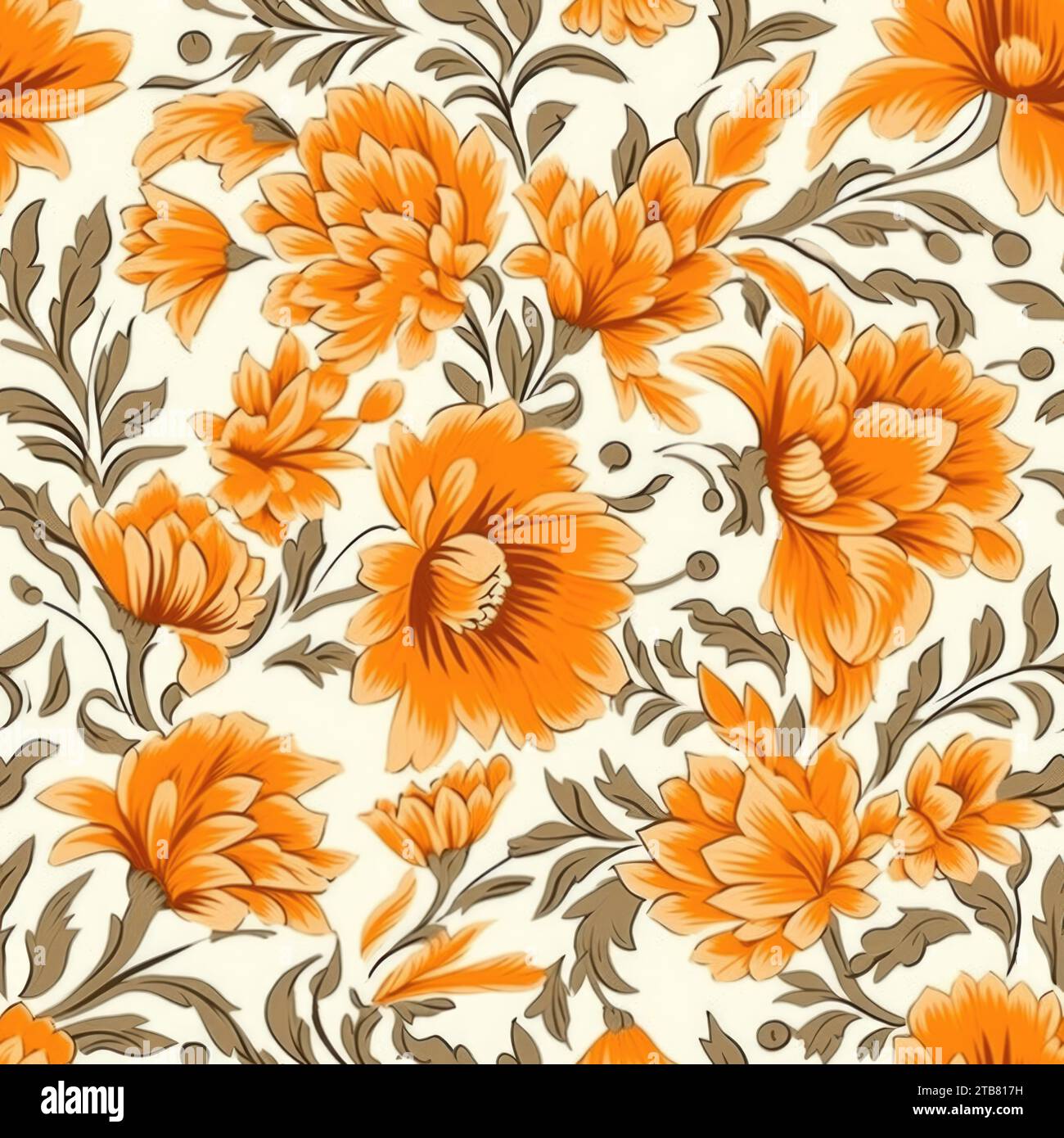This image features an abstract floral pattern, composed of a mix of ...