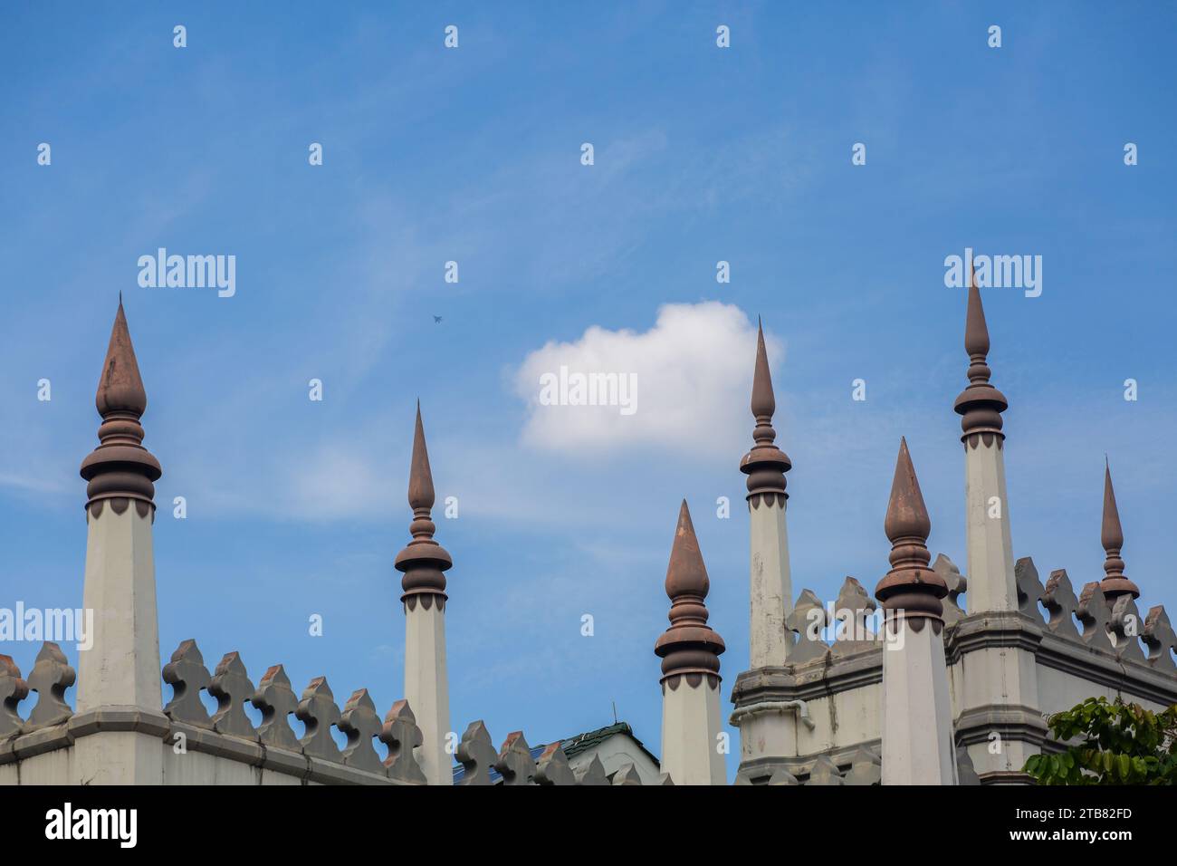 Architecture details of part of Sultan Mosque design in the sky is a ...