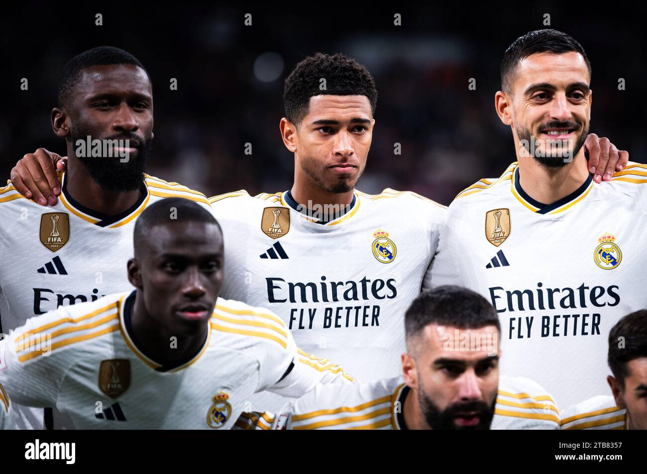 Madrid, Spain. 02nd Dec, 2023. Real Madrid players pose for a group ...
