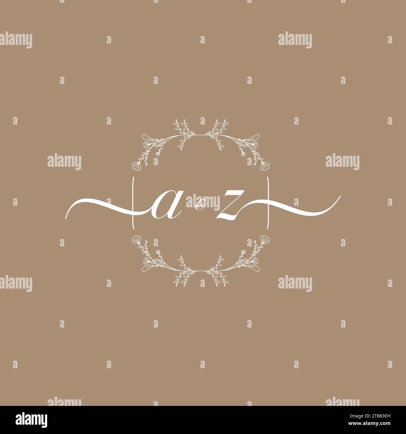 AZ handwriting logo of initial signature, wedding and fashion concept ...