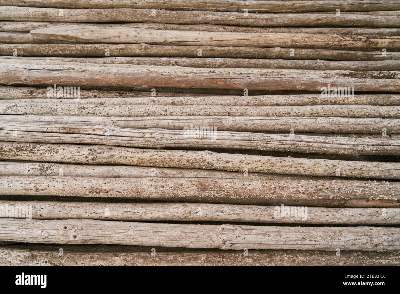 Round wood planks as wooden background texture pattern Stock Photo - Alamy