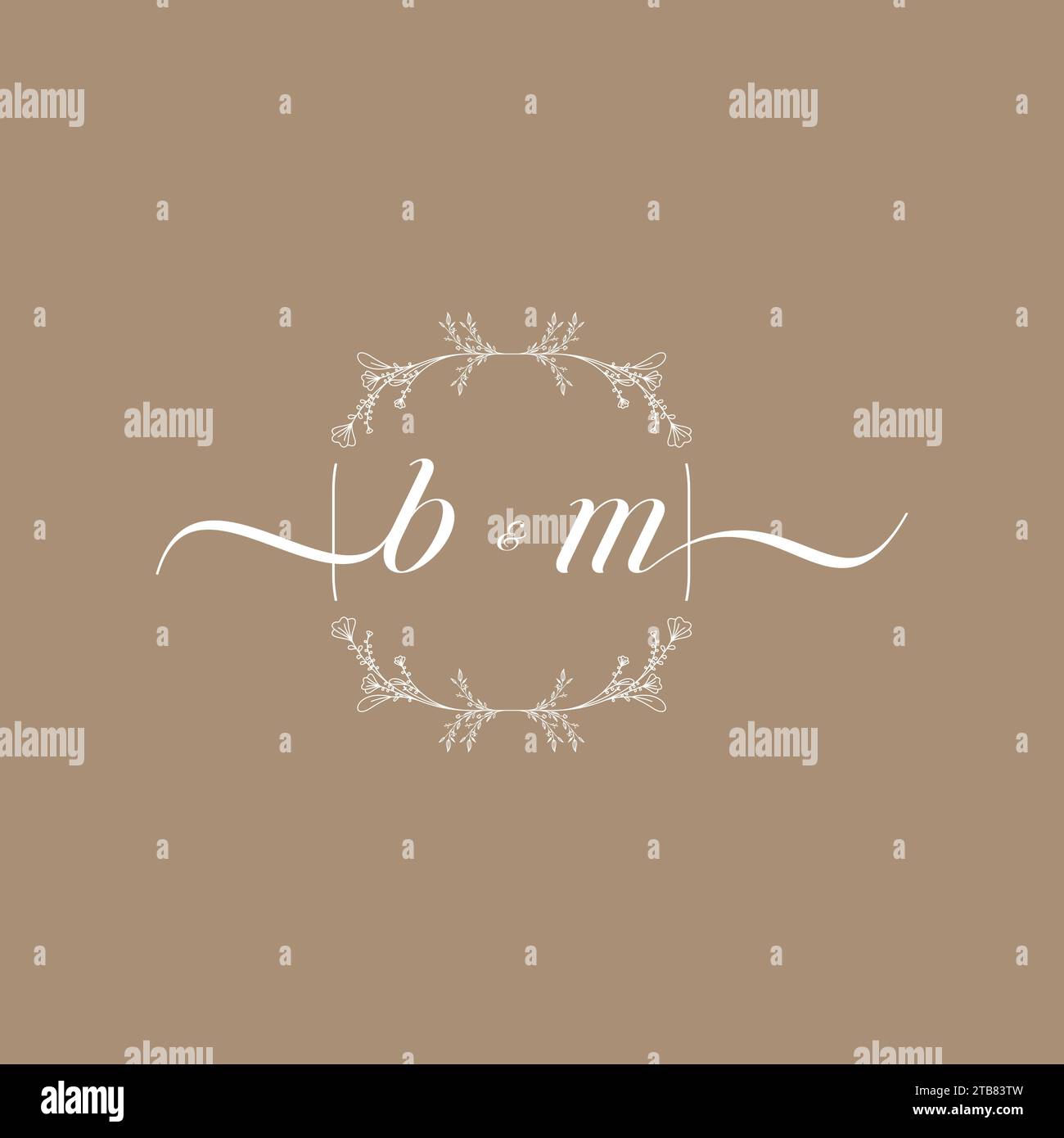 BM handwriting logo of initial signature, wedding and fashion concept ...