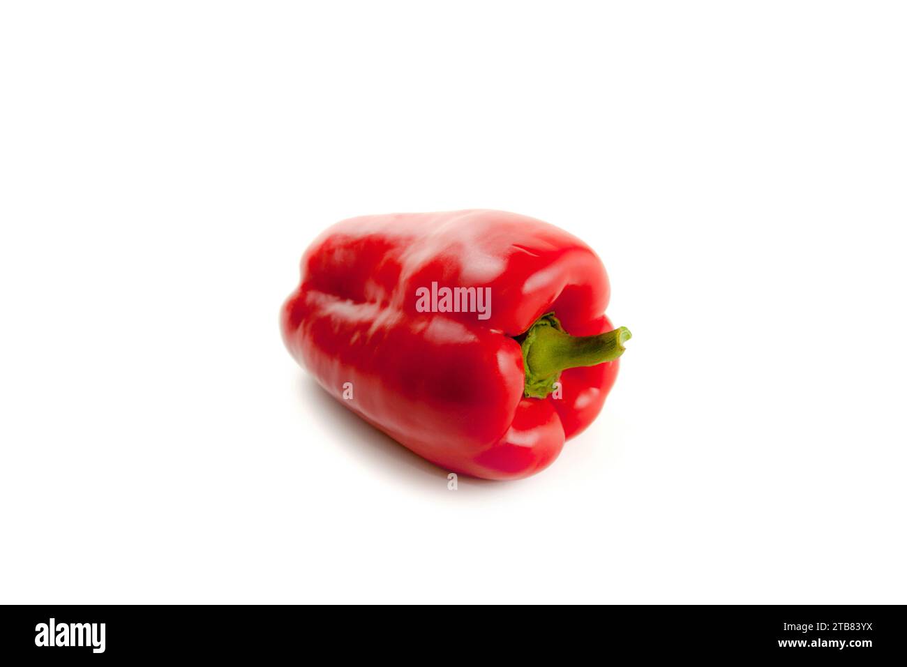 Whole red bell pepper (capsicum) known as sweet bell pepper, paprika ...