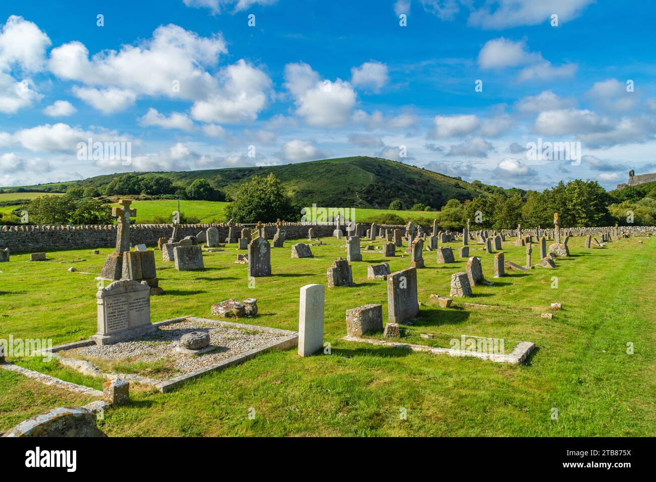 Corfe Castle, UK - September 14th 2023: God’s Acre Cemetery Stock Photo ...