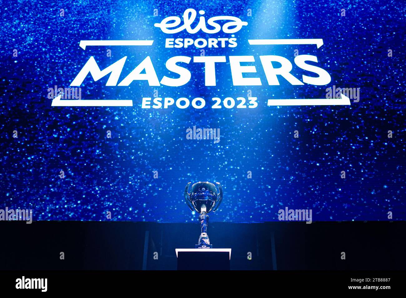Espoo, Finland. 03rd Dec, 2023. trophy on the stage during Elisa Masters Espoo 2023 - Day 5 at ...