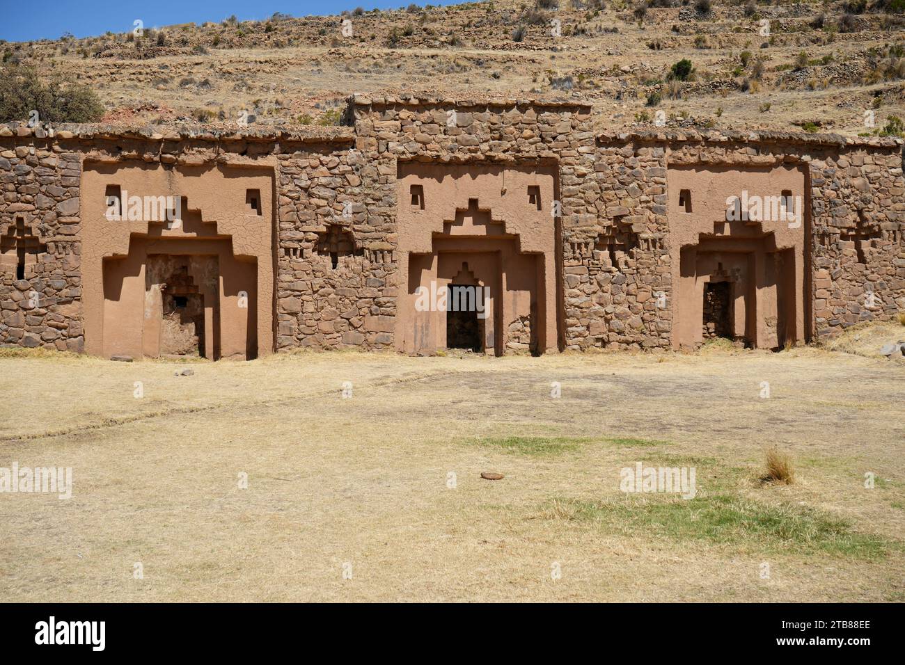 Ancient Inca Buildings at Iñaq Uyu. Isla de la Luna, Bolivia, October 9 ...