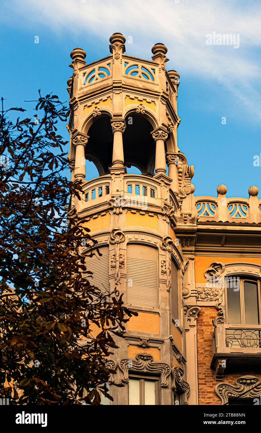 Italy Piedmont Turin Crocetta Liberty Architecture Crescent House ...
